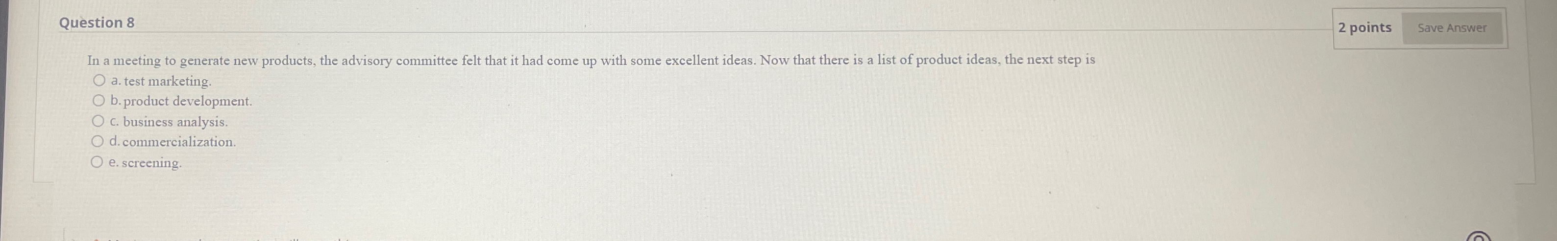 Solved Question 82 ﻿pointsIn a meeting to generate new | Chegg.com