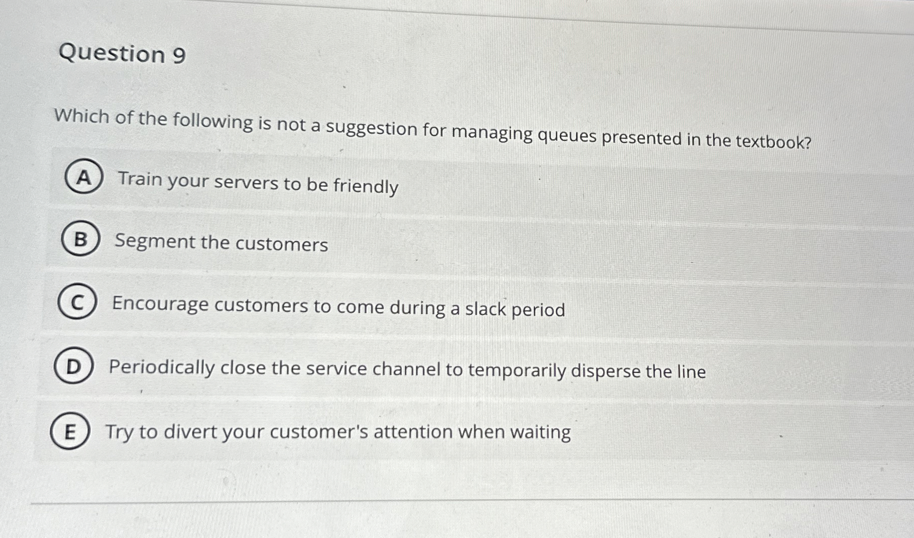 Solved Question 9Which of the following is not a suggestion | Chegg.com