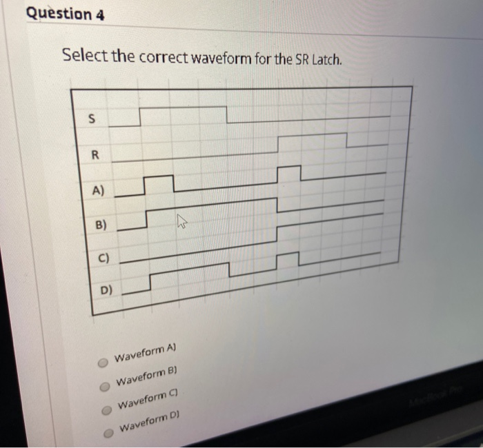 Solved Question 4 Select the correct waveform for the SR | Chegg.com