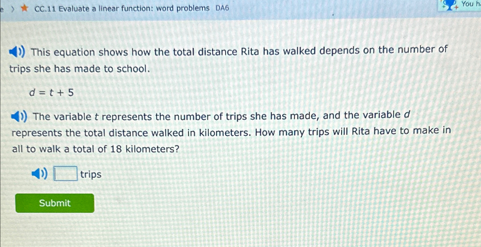 Solved CC. 11 ﻿Evaluate a linear function: word problems | Chegg.com