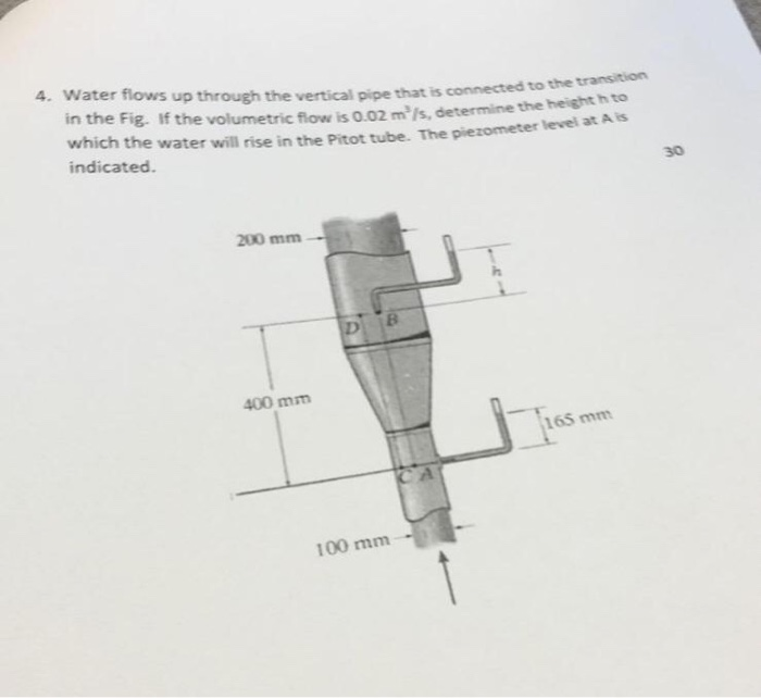 Solved water flows up through the vertical pipe that is | Chegg.com