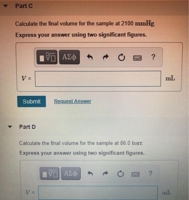 Solved A sample of methane (CH4) has a volume of 28 mL at a | Chegg.com