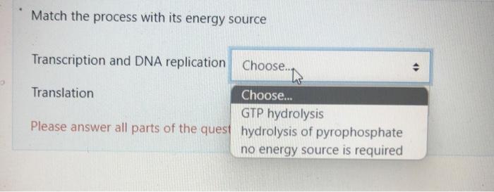 Solved Match the process with its energy source | Chegg.com