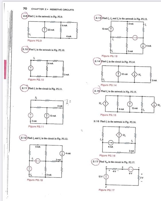 Solved 2.9 Find I1 is the netwoek in Fig. P2.9. 2.13) Find | Chegg.com