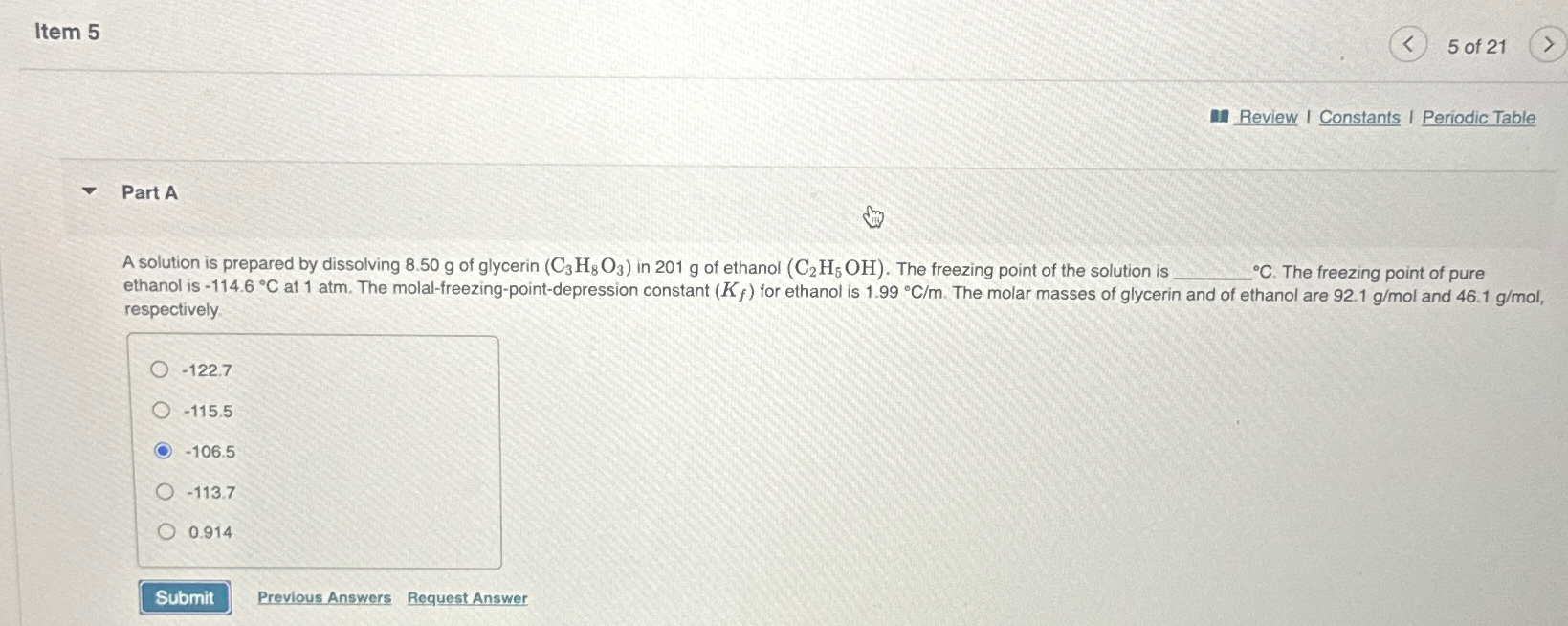 Solved Item 5\\n5 of 21\\nReview I Constants I Periodic | Chegg.com