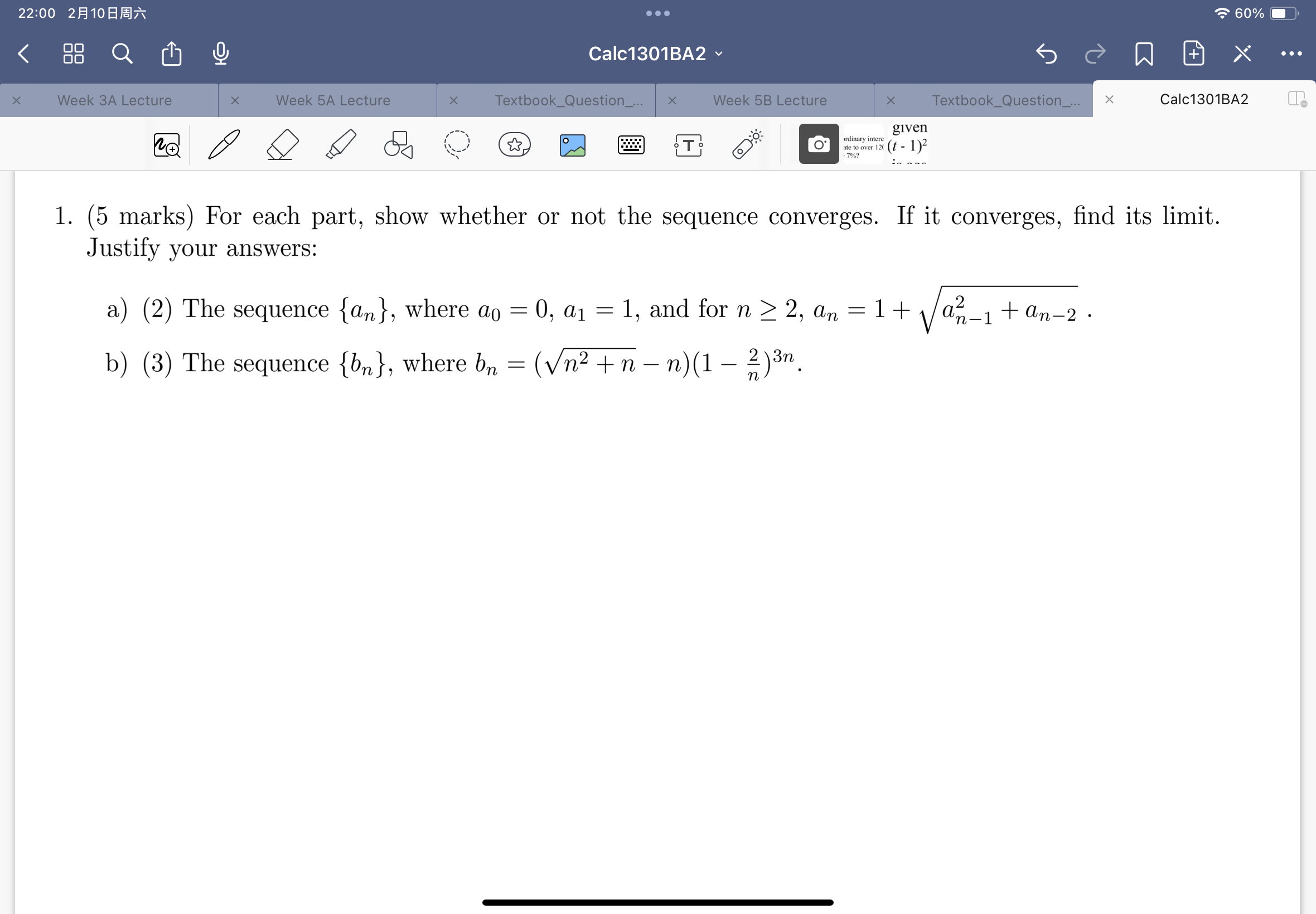 Solved (5 ﻿marks) ﻿For each part, show whether or not the | Chegg.com