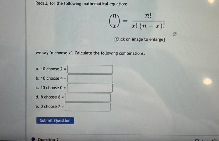 Solved Recall, for the following mathematical equation: | Chegg.com