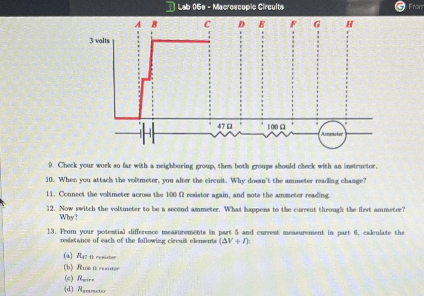Solved Lab 05 - ﻿Macroscopic CircuitsFrom9. ﻿Check your work | Chegg.com
