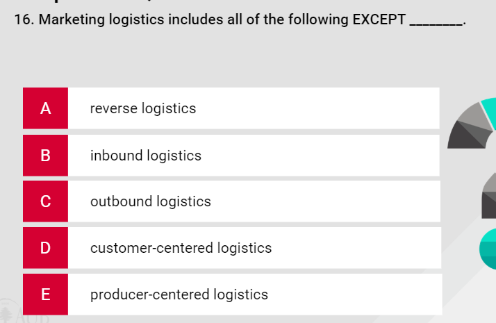 Solved Marketing logistics includes all of the following | Chegg.com
