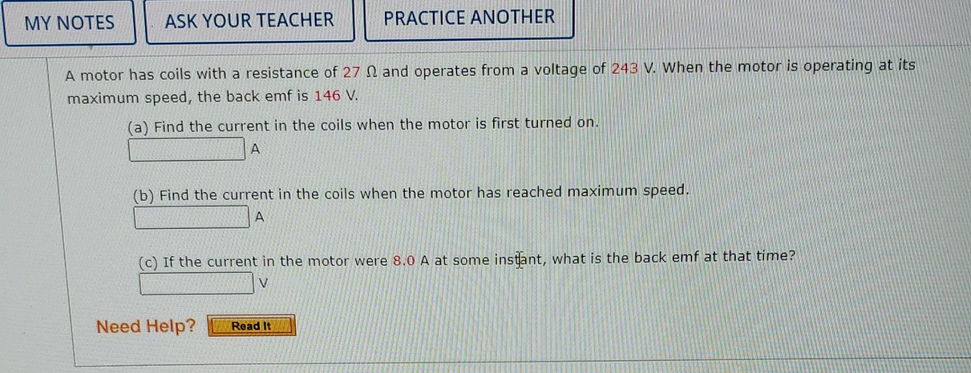 Solved A motor has coils with a resistance of 27Ω and | Chegg.com