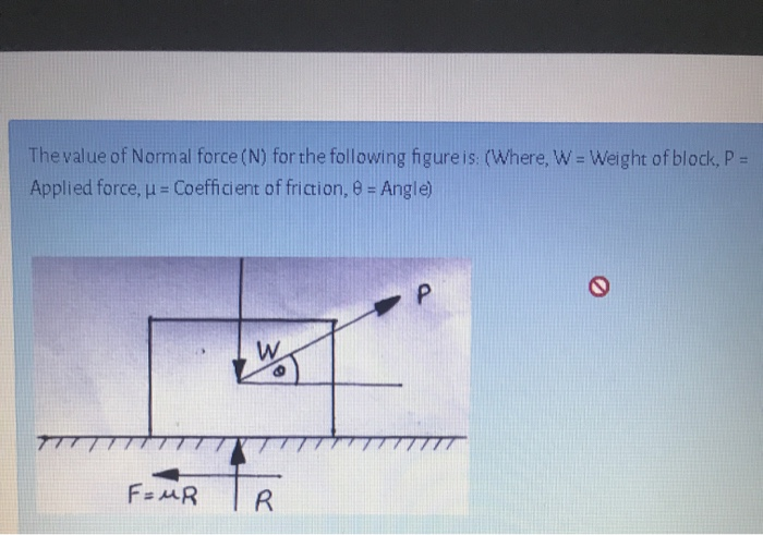 Solved The value of Normal force (N) for the following | Chegg.com