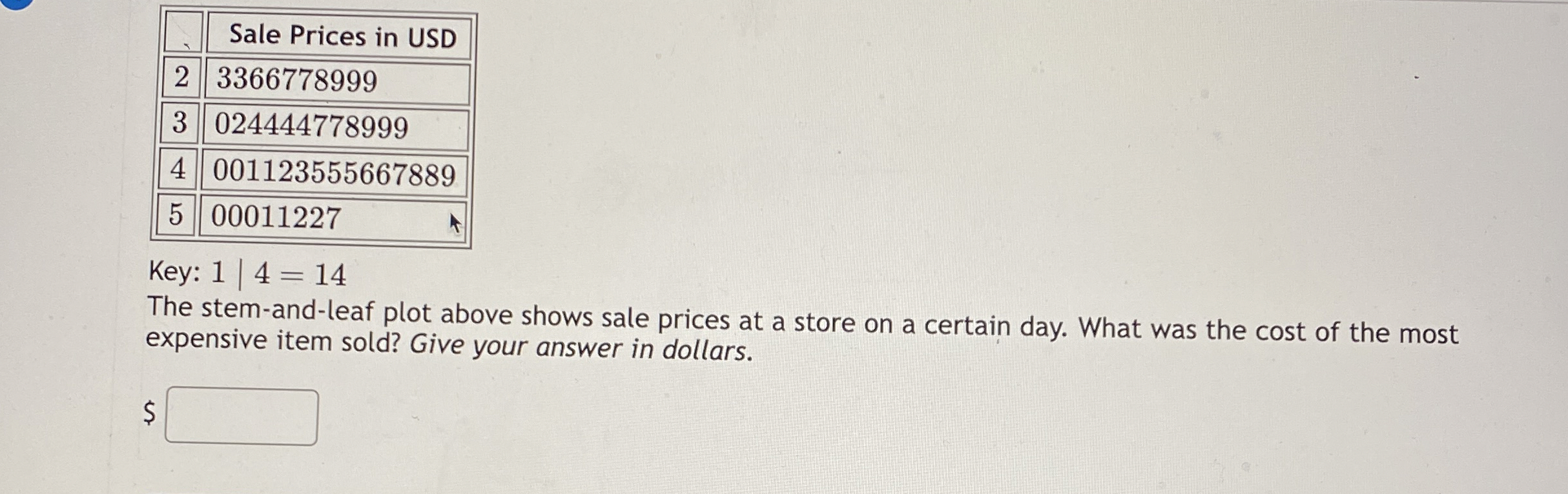 Solved \table[[,Sale Prices in | Chegg.com