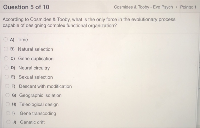 Solved based off the reading "evolutionary psychology:a | Chegg.com