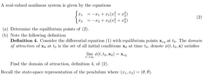 Solved A real-valued nonlinear system is given by the | Chegg.com