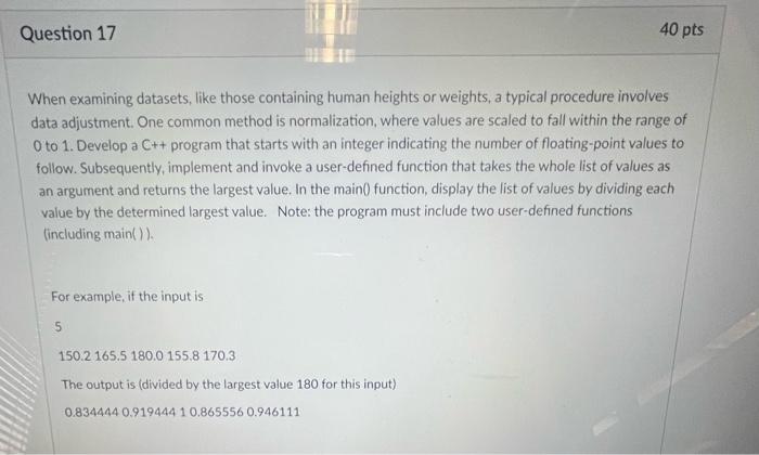 Solved When examining datasets, like those containing human | Chegg.com