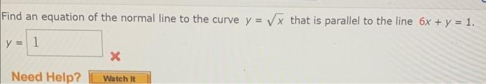 Solved Find an equation of the normal line to the curve y=x | Chegg.com