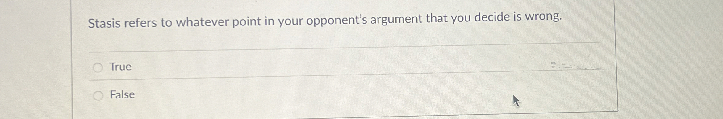Solved Stasis refers to whatever point in your opponent's | Chegg.com