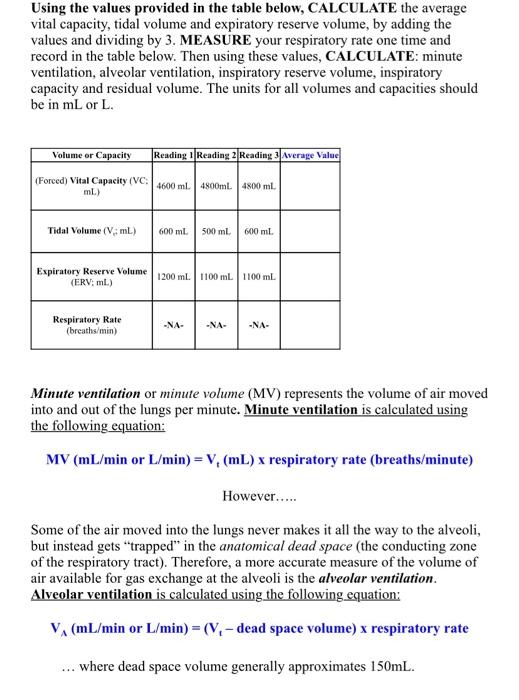 Solved Using the values provided in the table below, | Chegg.com