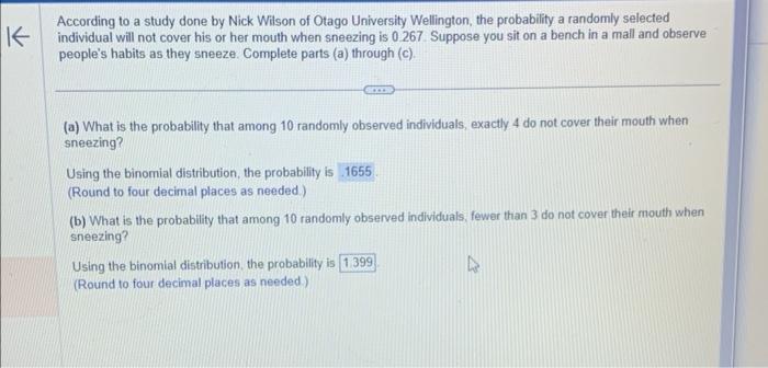 Solved According to a study done by Nick Wilson of Otago | Chegg.com