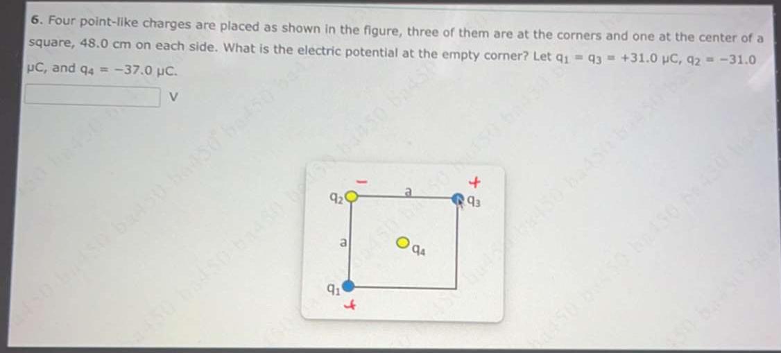 Solved Four point-like charges are placed as shown in the | Chegg.com