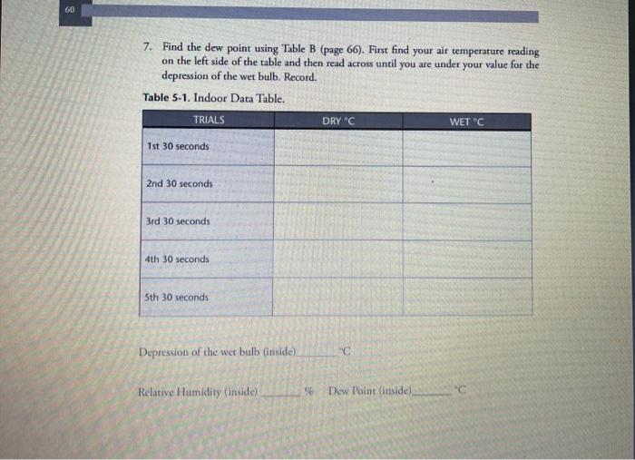 AND RELATIVE HUMIDITY Name Date Lab Section EXERCISE | Chegg.com