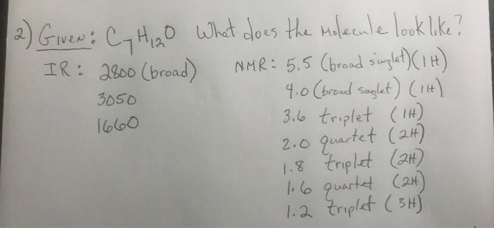 Solved 2) Given: Cy H, 20 What does the molecule look like? | Chegg.com