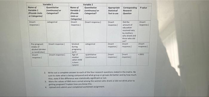 Solved Prompt: Review Table 1 below and then complete the | Chegg.com