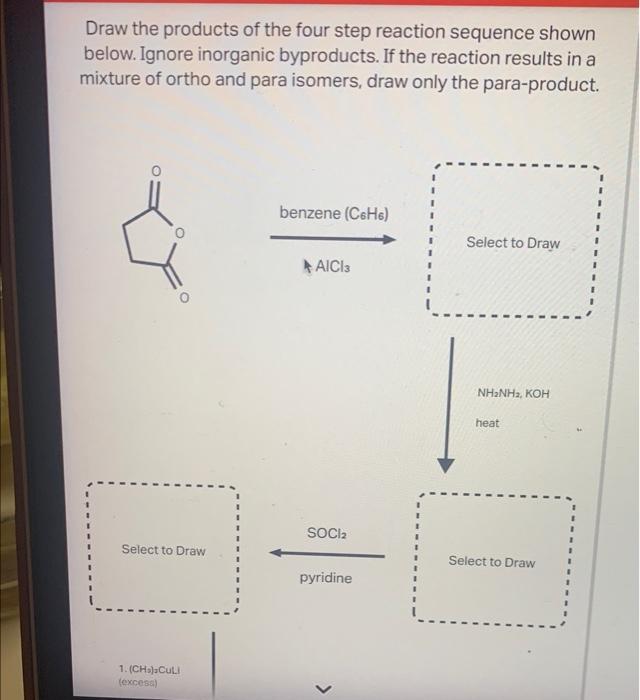 Solved Draw the products of the four step reaction sequence | Chegg.com