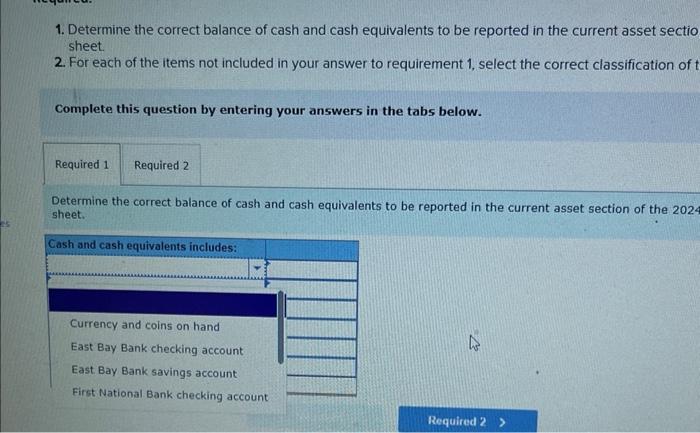 Solved Exercise 7-1 (Algo) Cash and cash equivalents; | Chegg.com