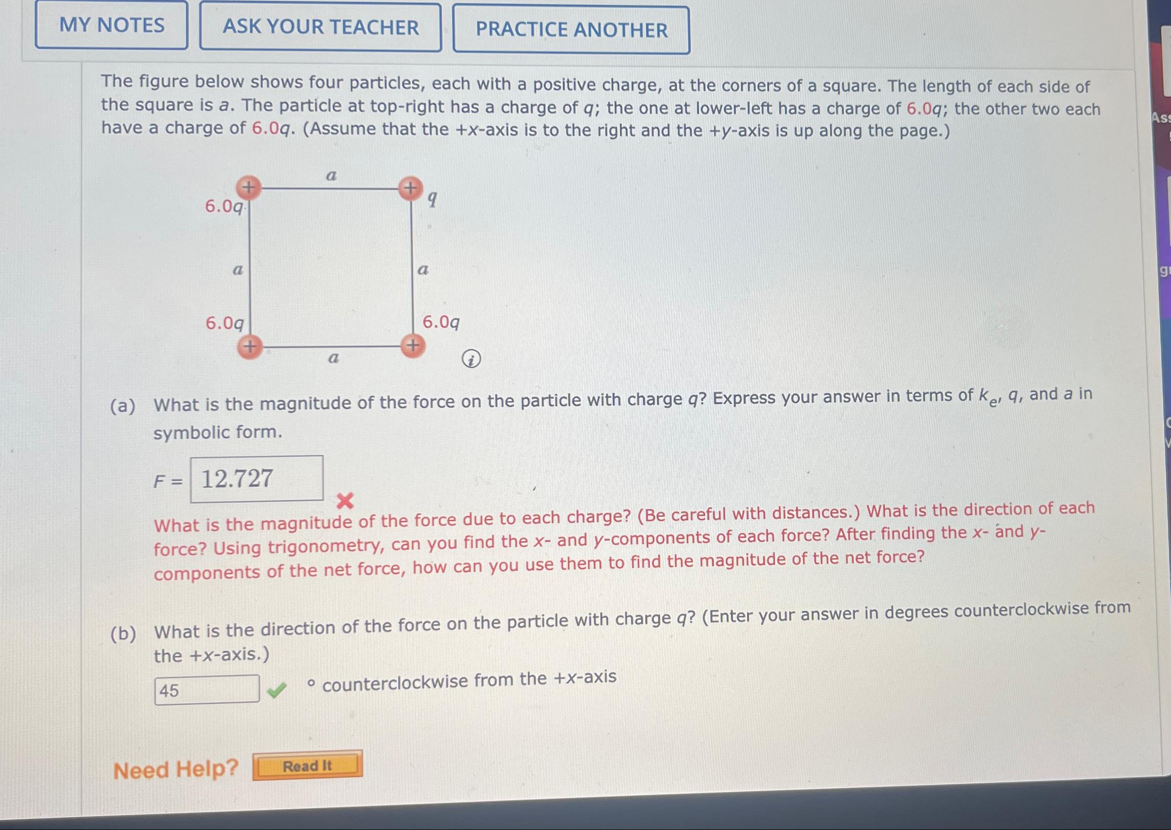 Solved The figure below shows four particles, each with a | Chegg.com