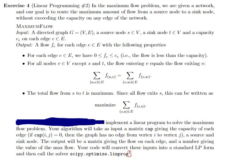 Solved Exercise 4 (Linear Programming #2) ﻿In the maximum | Chegg.com