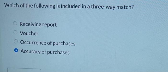 Solved Which of the following is included in a three-way | Chegg.com