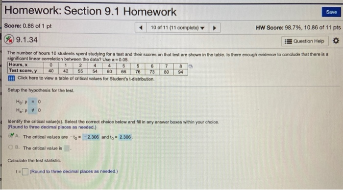 Solved Save Homework Section 9 1 Homework Score 0 86 Of 1