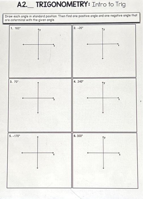 Solved A2. TRIGONOMETRY: Intro to Trig | Chegg.com