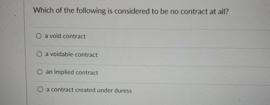 Solved Which of the following is considered to be no | Chegg.com