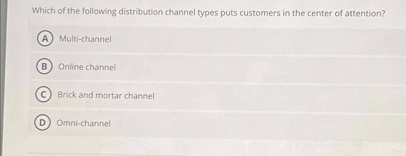 Solved Which of the following distribution channel types | Chegg.com Solved Which of the following distribution channel types | Chegg.com