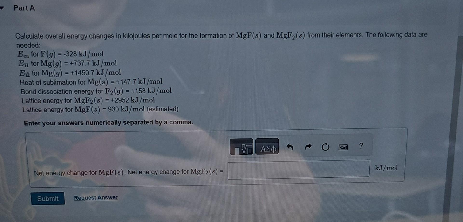 Solved Calculate overall energy changes in kilojoules per | Chegg.com