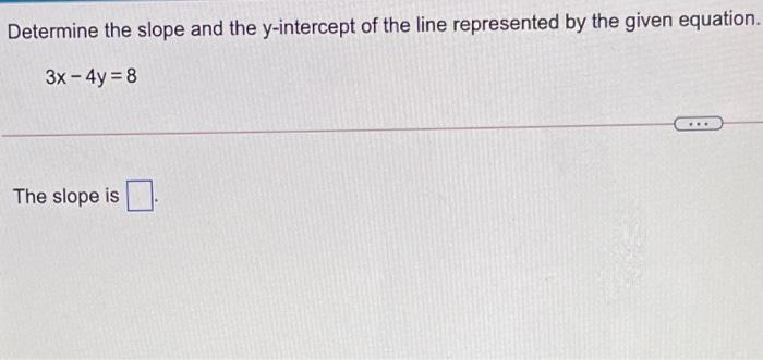 Solved Determine the slope and the y-intercept of the line | Chegg.com