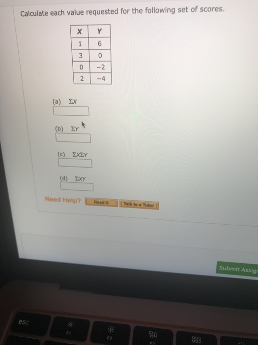 Solved Calculate each value requested for the following set | Chegg.com