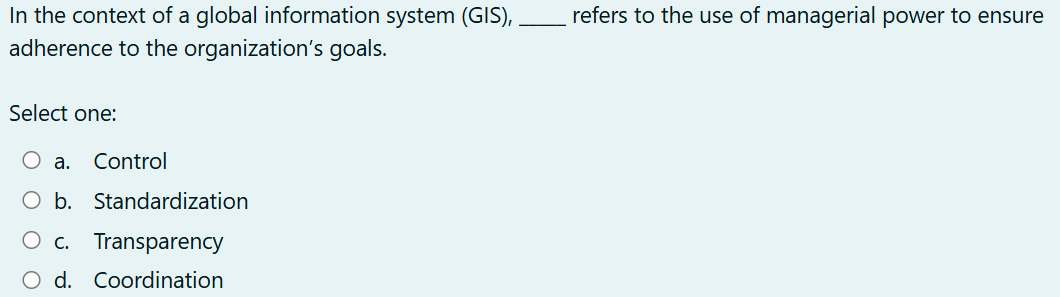 Solved In the context of a global information system (GIS), | Chegg.com