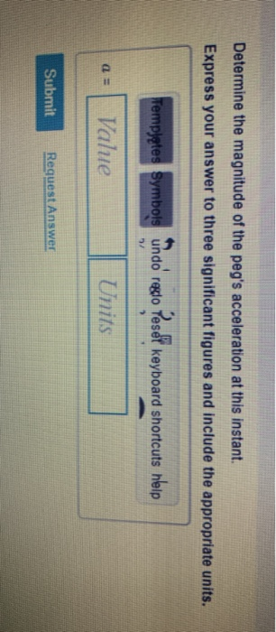 Solved Peg P is driven by the fork link OA along the curved | Chegg.com