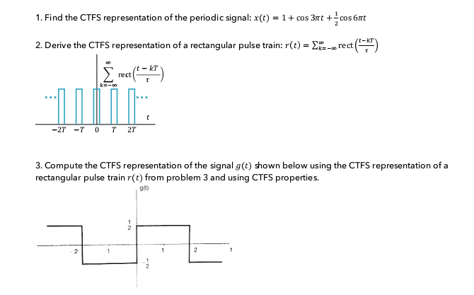 Solved 1. Find the CTFS representation of the periodic | Chegg.com