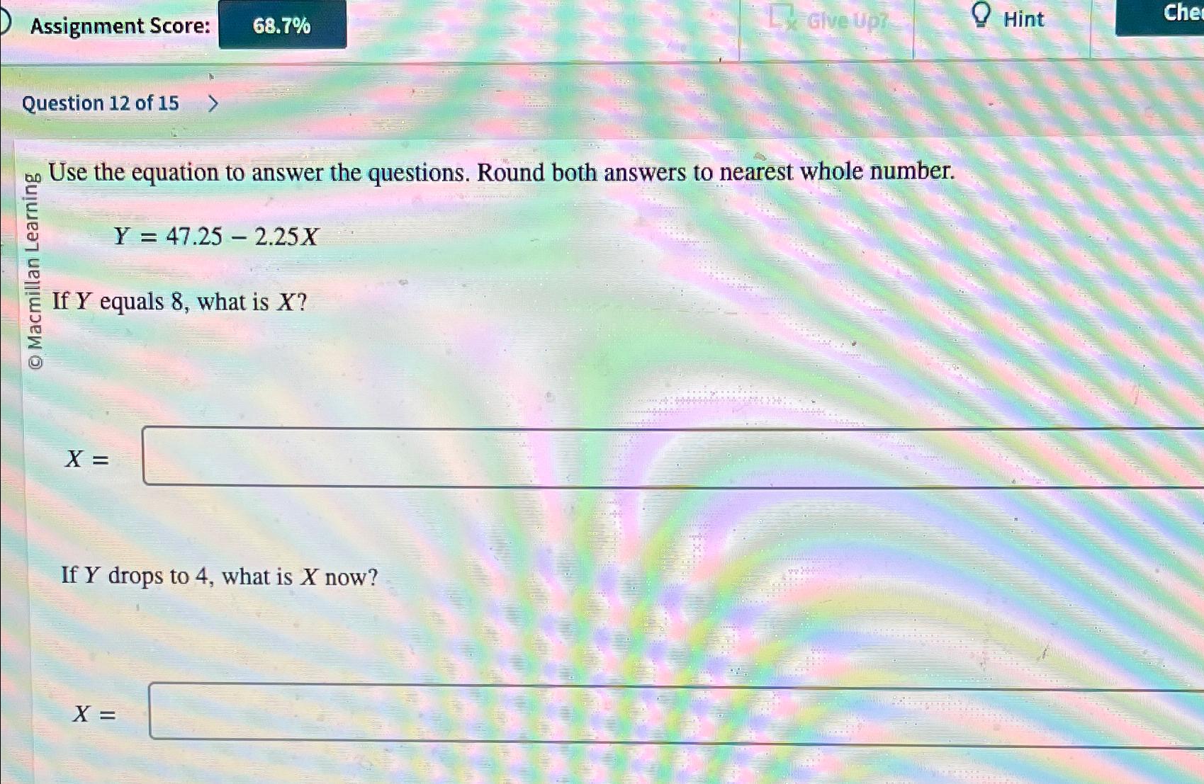 Solved Assignment Score:HintQuestion 12 ﻿of 15Use the | Chegg.com