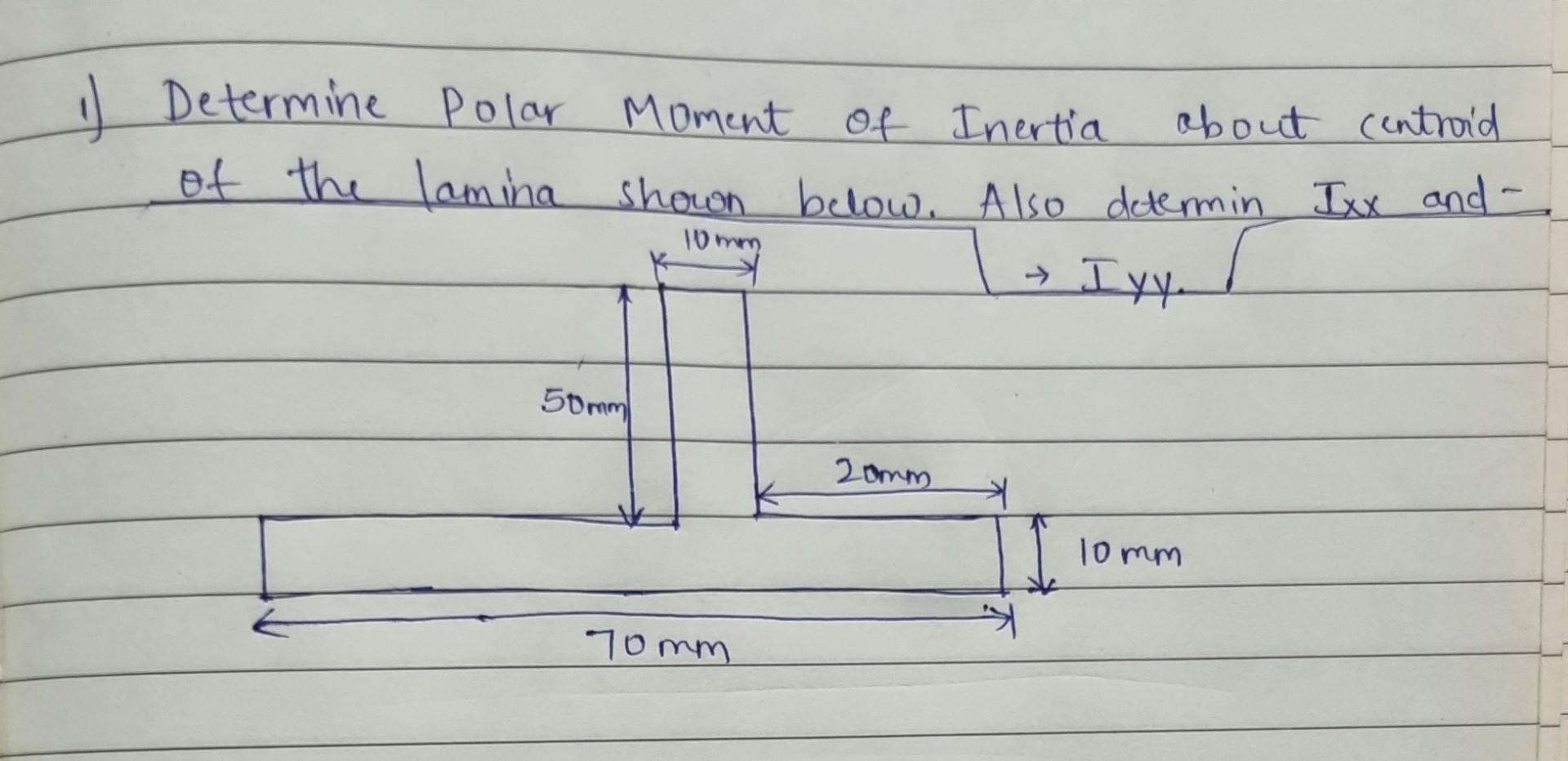 Solved 1) Determine Polar Moment of Inertia about centroid | Chegg.com