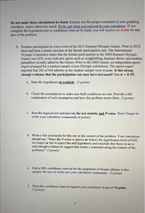 Solved Do not make these calculations by hand. Instead, use | Chegg.com