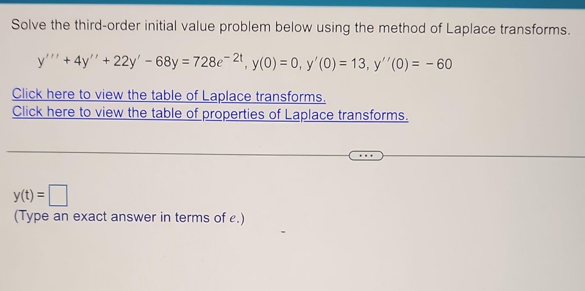 Solved Solve the third-order initial value problem below | Chegg.com