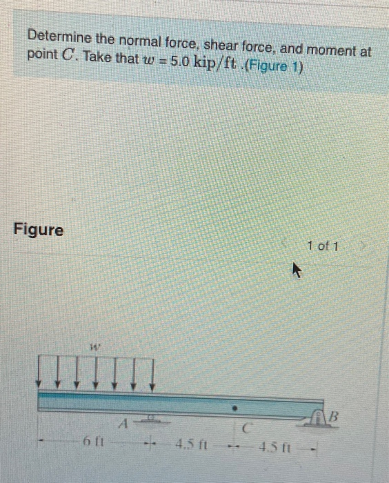 Solved part A .) determine normal force at point Cpart B.) | Chegg.com