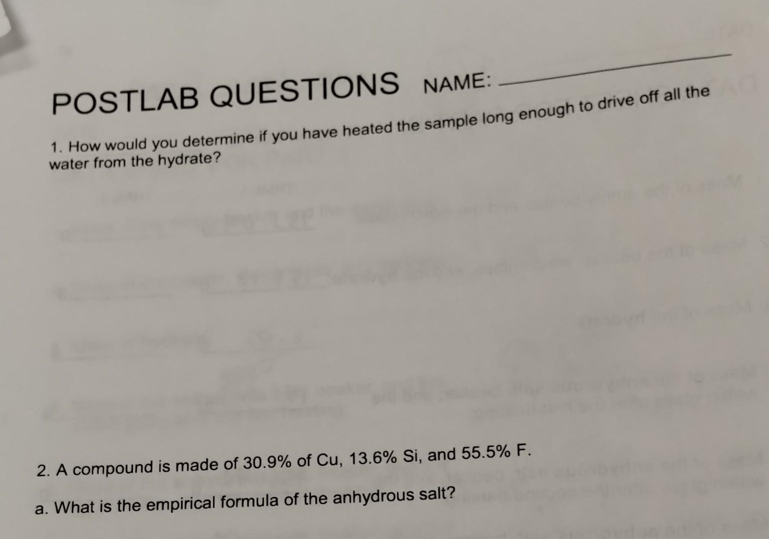 Solved Experiment 5. Determination of Gas Constant, | Chegg.com