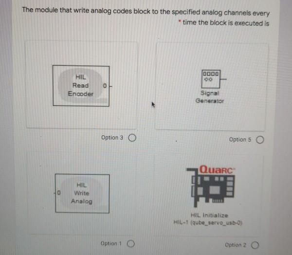 Solved The module that write analog codes block to the | Chegg.com