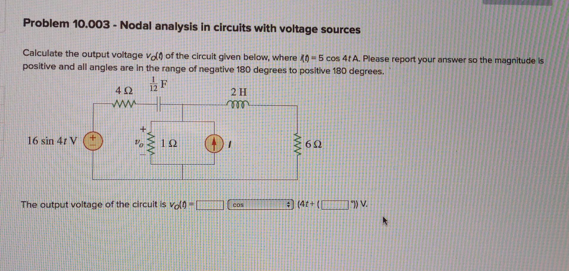 Solved Problem 10.003 - Nodal analysis in circuits with | Chegg.com